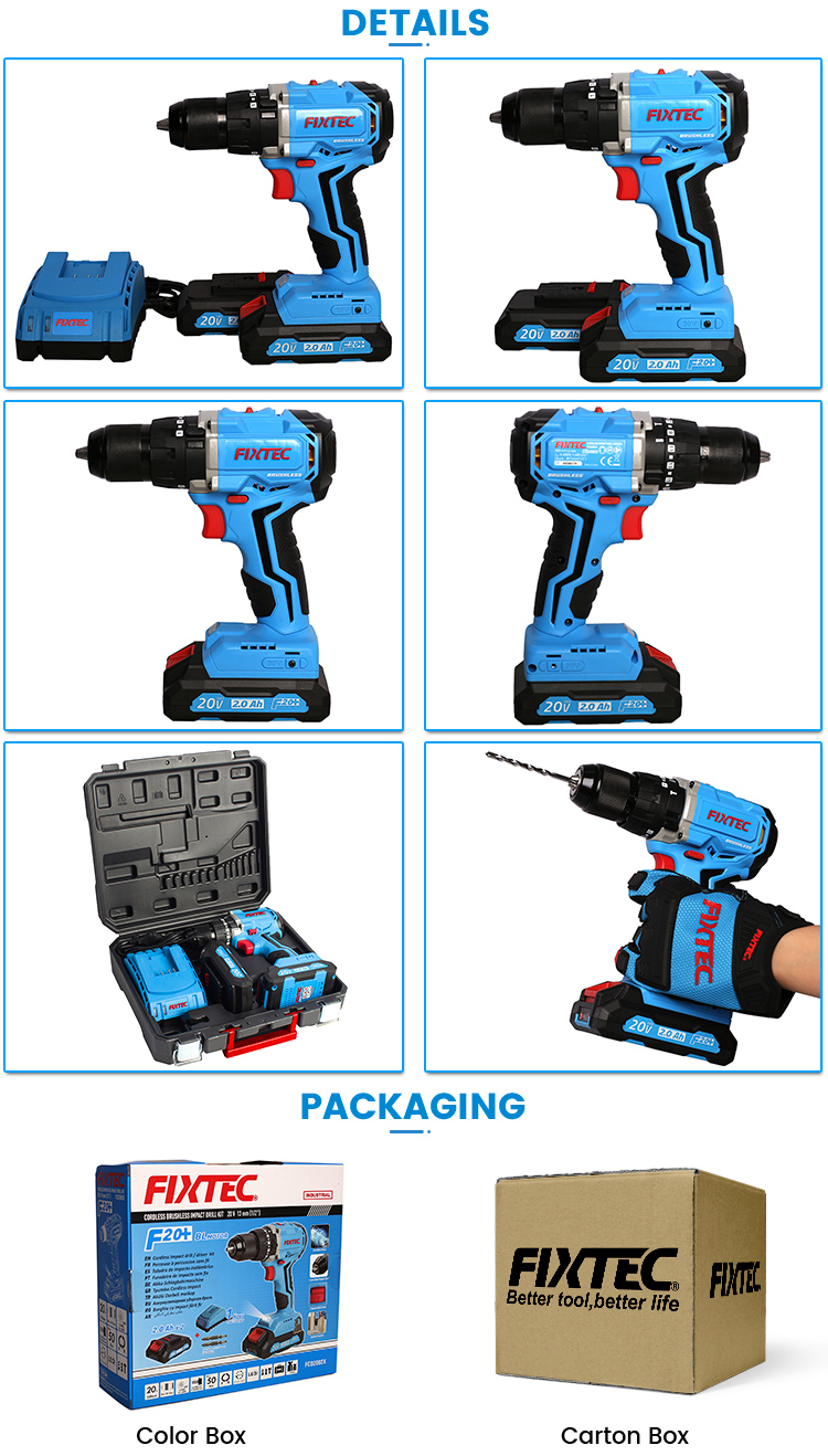 FIXTEC 20V Li-ion Brushless Impact Drill