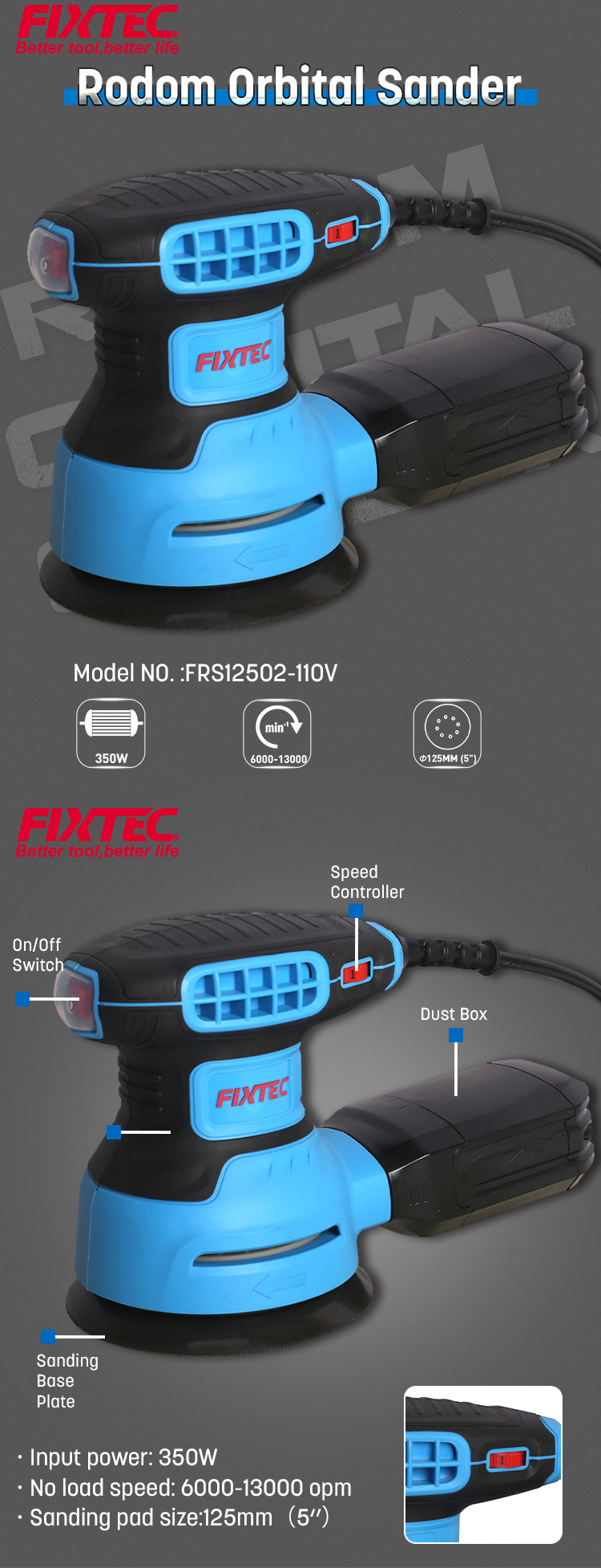 FIXTEC Random Orbital Sander