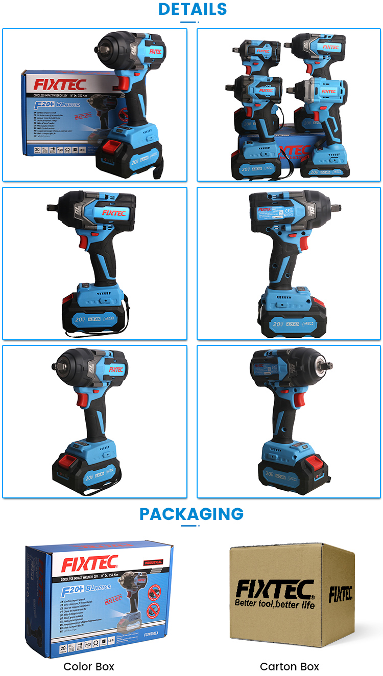 FIXTEC 750Nm Brushless Impact Wrench