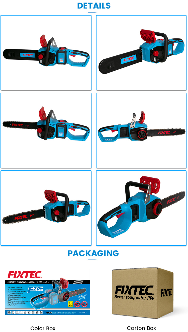 FIXTEC 40V Brushless Electric Chain Saw